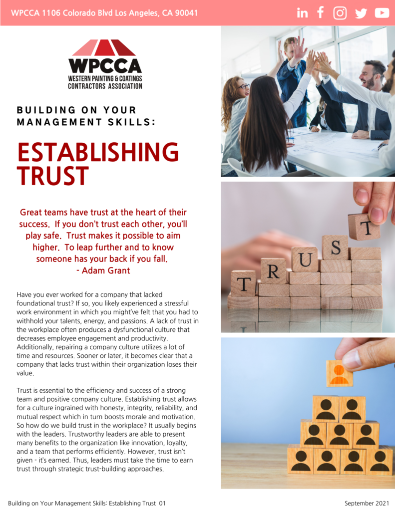 Building on Your Management Skills: Establishing Trust